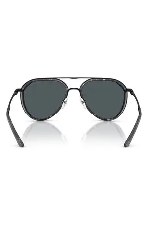 Emporio Armani 56mm Pilot Sunglasses - Matte Black/dark Grey