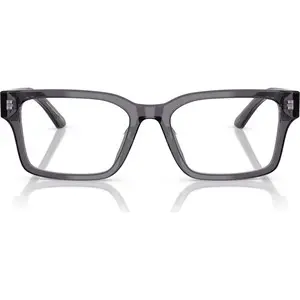 Emporio Armani 54mm Rectangle Eyeglasses - Transparent Grey/demo Lens