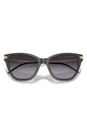 Emporio Armani 54mm Cat Eye Sunglasses - Opal Black/grey Gradient