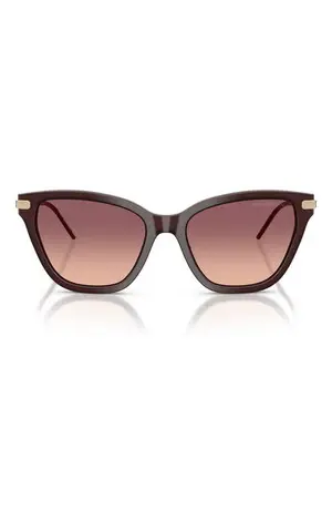 Emporio Armani 54mm Cat Eye Sunglasses Opal Bordeaux/pink Violet