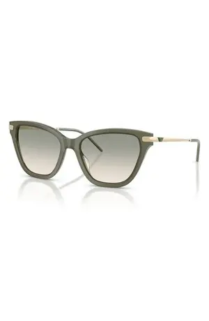Emporio Armani 54mm Cat Eye Sunglasses - Opal Green/brown/green