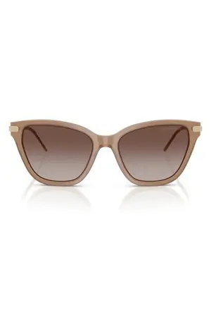 Emporio Armani 54mm Cat Eye Sunglasses Opal Tundra/gradient Brown