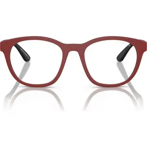 Emporio Armani 47mm Phantos Optical Glasses - Matte Red /clear