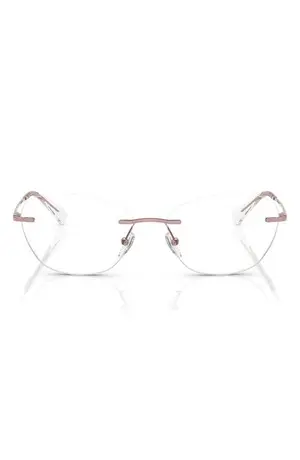 Emporio Armani 55mm Phantos Eyeglasses Metallic Pink /demo Lens