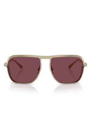 SCUDERIA FERRARI 59mm Square Sunglasses - Pale Gold/bordeaux Ce