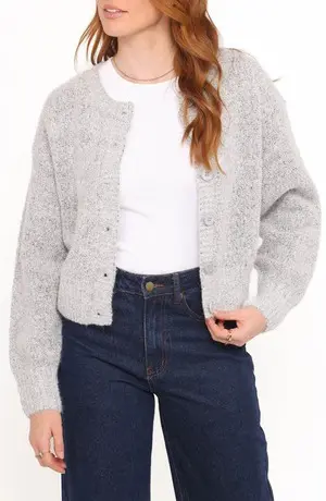 Women's Gray Knit Cardigans