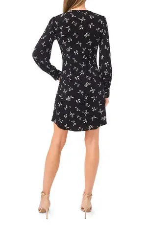 CECE DUPRAZ Shirred Print Button-up Dress