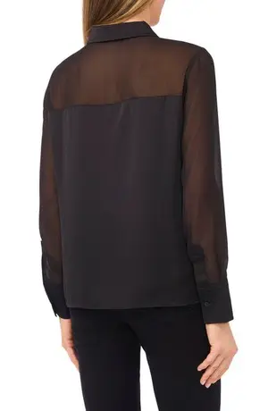 CECE DUPRAZ Sheer Detail Button-up Shirt