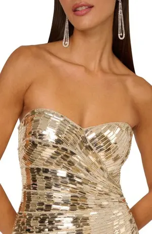 Adrianna Papell Beaded Strapless Mini Dress