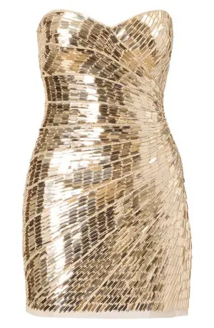Adrianna Papell Beaded Strapless Mini Dress