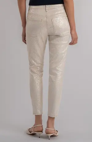 Kut From The Kloth Metallic Coated High-waist Cigarette Jeans