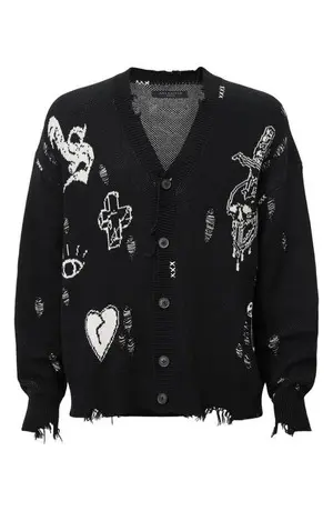 ALLSAINTS Caledon Jacquard Knit Cardigan