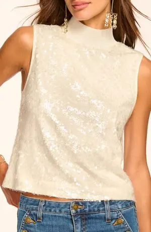 Ramy Brook Cellina Sequin Sleeveless Top