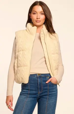 Ramy Brook Cable Knit Zip-up Vest