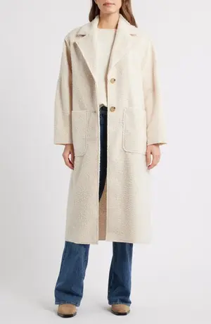 Marine Layer Colette Faux Shearling Longline Coat