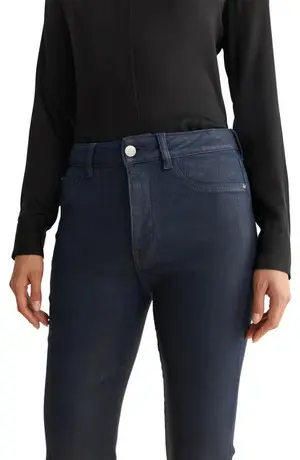 Warp + Weft Nao Coated High-waist Bootcut Jeans