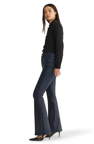 Warp + Weft Nao Coated High-waist Bootcut Jeans