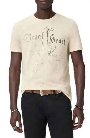 John Varvatos Regal Hear Organic Cotton Graphic T-shirt - Faded Twine