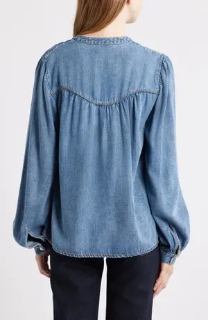 Rails Sunna Denim Top - Blue Stone