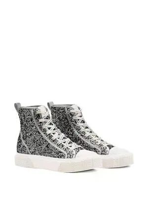 Marc Jacobs Sequin High-top Sneakers - Silver