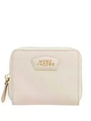 Marc Jacobs The Slim Compact Zip Leather Wallet - Neutrals