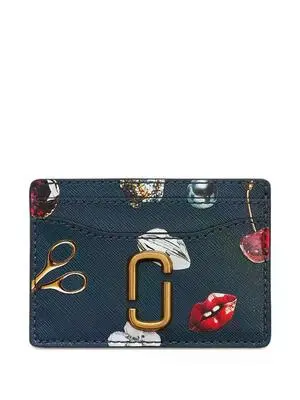 Marc Jacobs The Trinket Printed Leather Card Holder - Blue