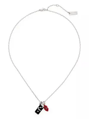 Marc Jacobs Lips-embellishment Necklace - Silver