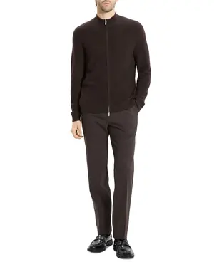 Theory Cashmere Zipper Sweater - Brownmood Melange
