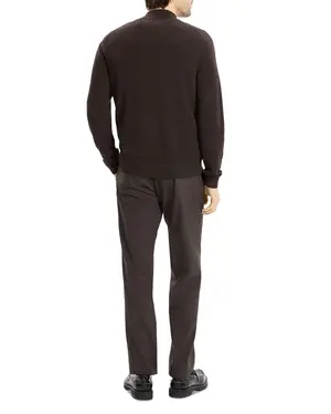 Theory Cashmere Zipper Sweater - Brownmood Melange