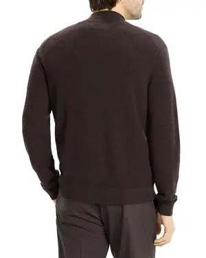 Theory Cashmere Zipper Sweater - Brownmood Melange