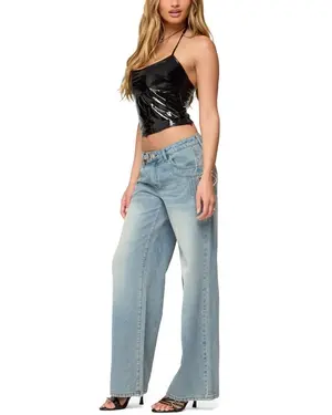 EDIKTED Vinyl Halter Top
