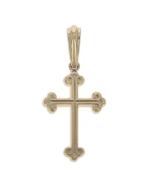 KING BABY STUDIO 10k Yellow Traditional Cross Pendant - Gold