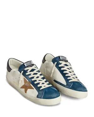 GOLDEN GOOSE Super Star Leather Low Top Sneakers - White Blue