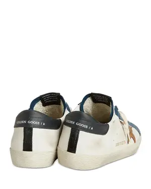 GOLDEN GOOSE Super Star Leather Low Top Sneakers - White Blue