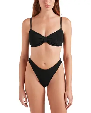 Hunza G Alicia Textured Bikini Top - Black