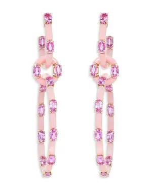 Etho Maria Dolce Pink Opal & Sapphire Earrings In 18k - Rose Gold
