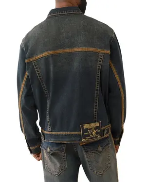 True Religion Super Flatlock Trucker Denim Jacket