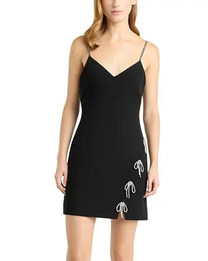 Cinq À Sept Corded Rhinestone Dress - Black