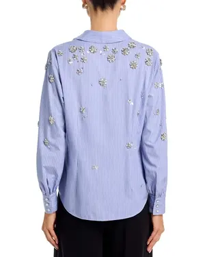 Cinq À Sept Lola Tumbling Flowers Striped Shirt