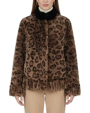 Gorski Shearling Lamb Jacket With Fringe