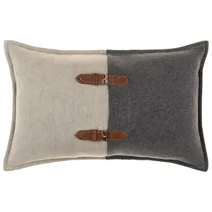 SURYA Branson Lumbar Pillow - Medium Gray/brown