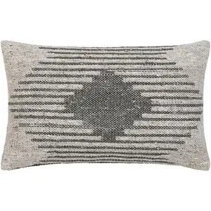 SURYA Lewis Lumbar Pillow - Gray/black