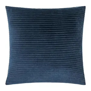 SURYA Cotton Velvet Stripes Decorative Pillow - Navy