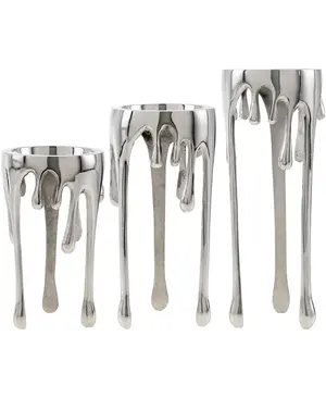 SURYA Castellana Candleholder,set Of 3 - Silver