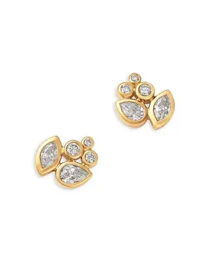 Bloomingdale'S Diamond Cluster Stud Earrings - Gold