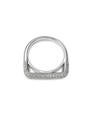 Bloomingdale'S Diamond Pave Stack Band In 14k - White Gold