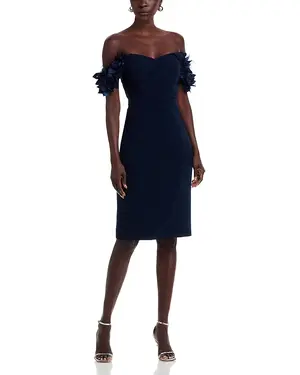 Rickie Freeman For Teri Jon Organza Off-the-shoulder Dress