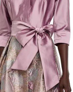 Rickie Freeman For Teri Jon Taffeta Jacquard Shirtdress