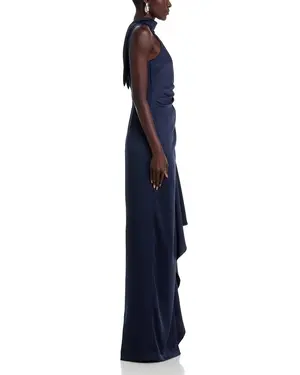Rickie Freeman For Teri Jon Charmeuse Roll Collar Gown