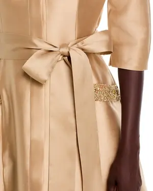 Rickie Freeman For Teri Jon Mikado Bead Collar Gown